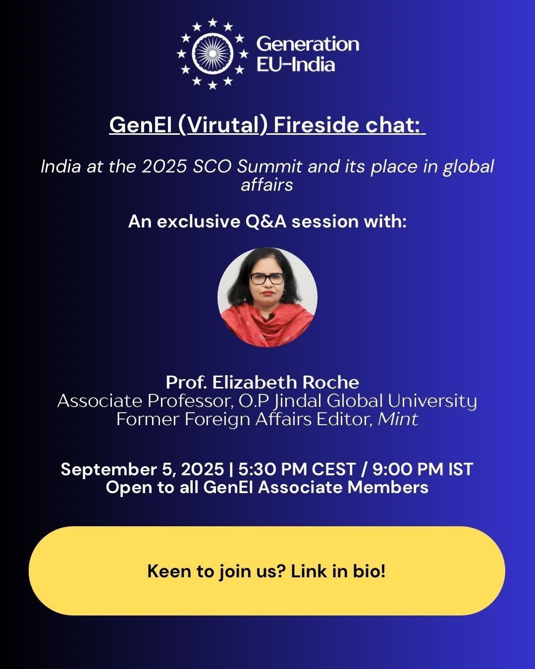 SCO Summit in Focus: Fireside Chat with Prof. Elizabeth Roche on India’s Foreign Policy ...